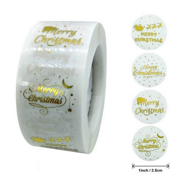 Gold Foil Merry Christmas Stickers - Art & Craft Supplies