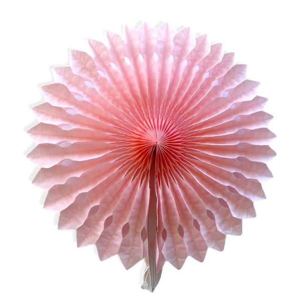 Baby Pink Tissue Paper Decorative Party Fan - 5 Sizes