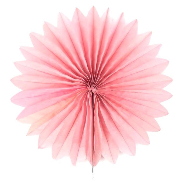 Decorative Baby Pink Tissue Paper Fan - 6 Sizes
