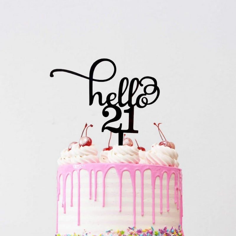 Online Party Supplies / Products / 21st Birthday / Acrylic Black 'Hello ...