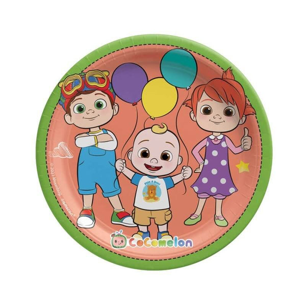 CoComelon Birthday Party Round Paper Plates 8pk