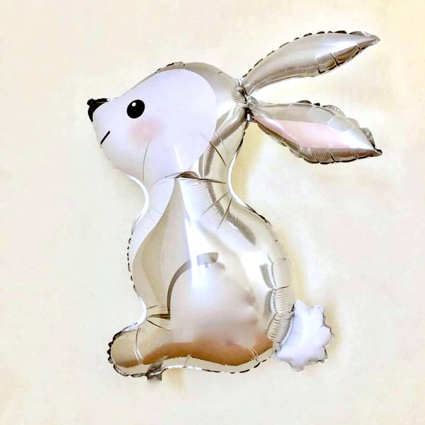 Cute Large Light Grey Rabbit Animal Party Foil Balloon