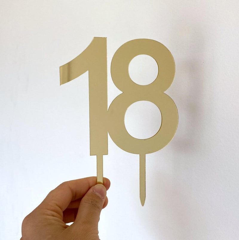 Acrylic Black Number 18 Cake Topper - 18th Birthday