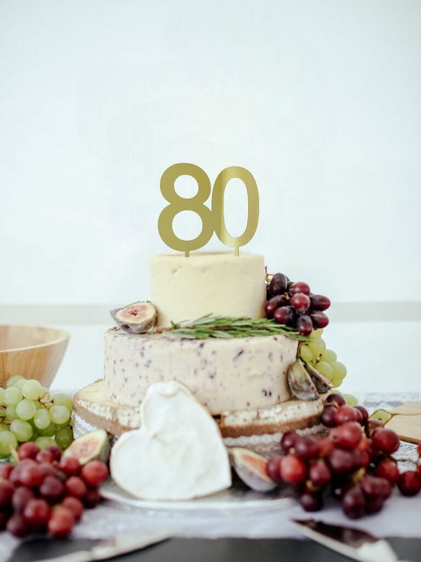 Acrylic Gold Mirror Number 80 Birthday Cake Topper