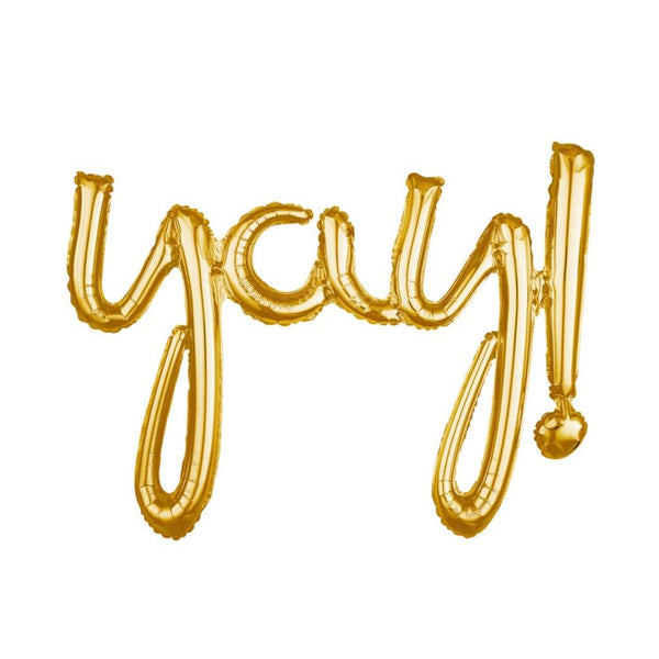 Gold yay! Script Hen Party Foil Balloon Banner