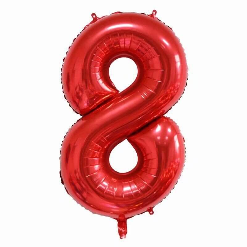 40-inch Jumbo Red 0-9 Number Foil Balloon