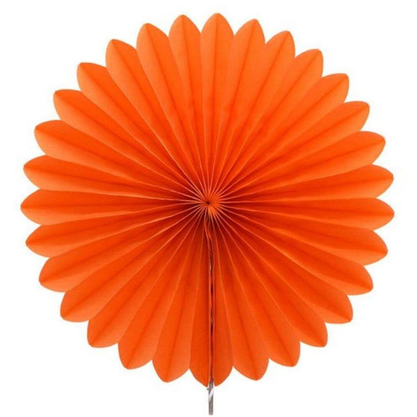 Decorative Orange Tissue Paper Fan - 6 Sizes