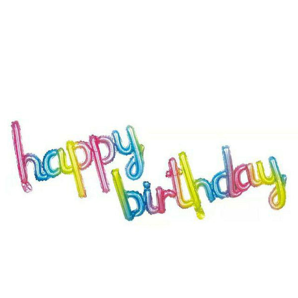 Rainbow 'happy birthday' Script Foil Balloon Banner