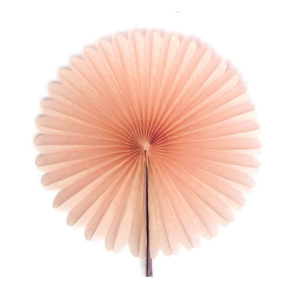Decorative Peach Round Tissue Paper Fan - 6 Sizes