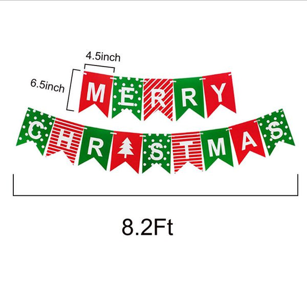 Red Green MERRY CHRISTMAS Paper Banner