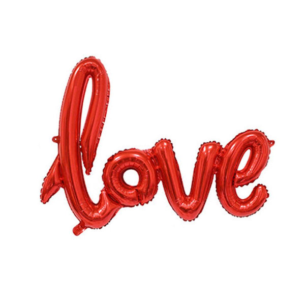Red Love Script Foil Balloon Bundle 3pk
