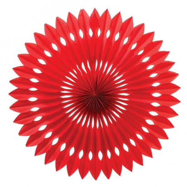 Decorative Red Tissue Paper Fan - 6 Sizes | Party Supplies