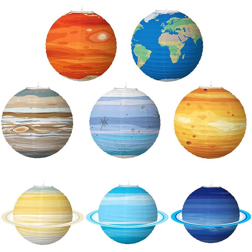 Solar System Rice Paper Lantern - Planet Earth