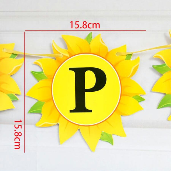 Sunflower Happy Birthday Paper Bunting Banner