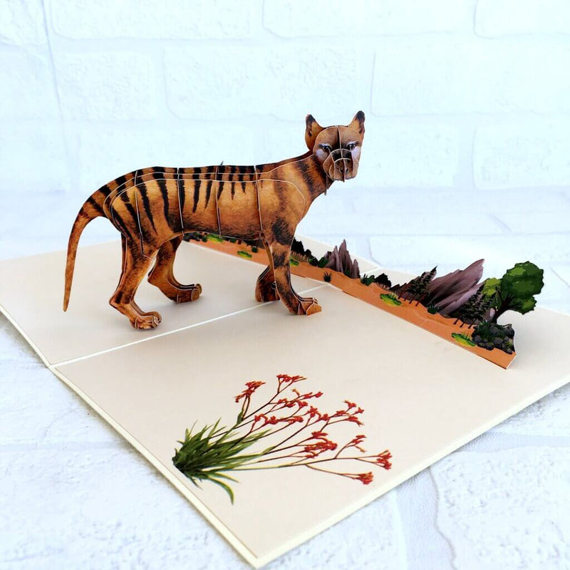 Australian Tasmanian Tiger 3D Pop Up Card