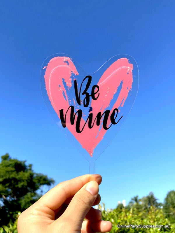 Be Mine Heart Cake Topper - Valentine's Day Decorations