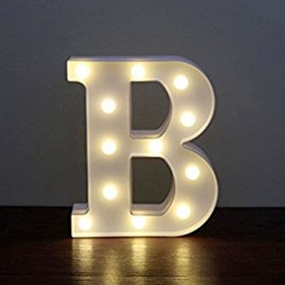 Warm White LED Light Up Alphabet Letter & Number Sign | Party Supplies