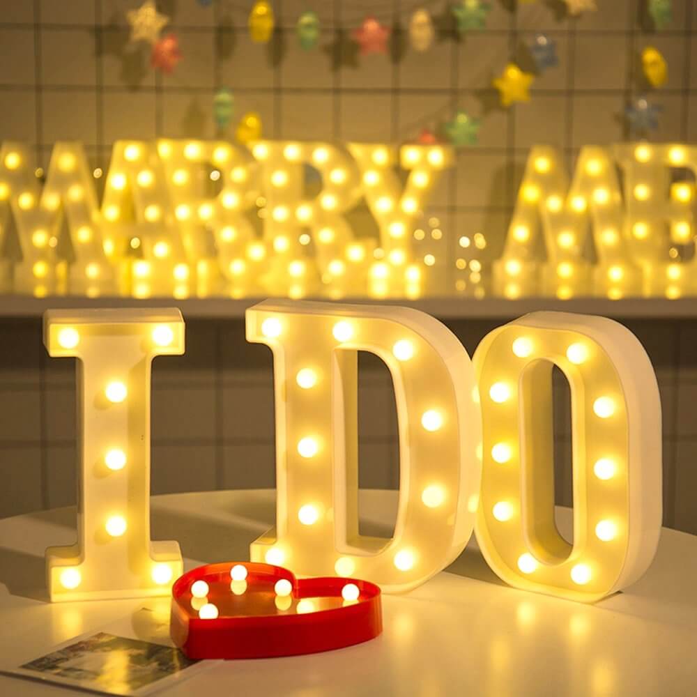 Warm White LED Light Up Alphabet Letter & Number Sign | Party Supplies