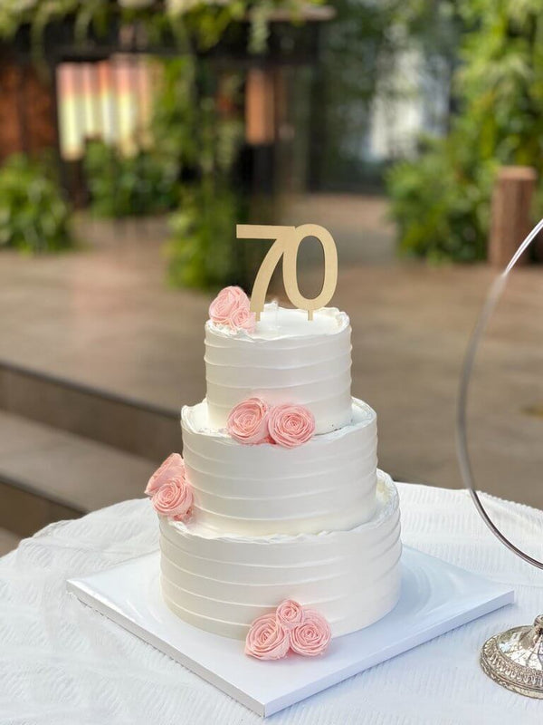 Wooden Number 70 Happy Birthday Cake Topper Australia